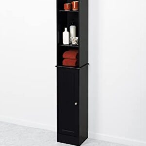 Zenna Home Linen Tower, 5-Tier, Bathroom Storage, Espresso Spacesaver