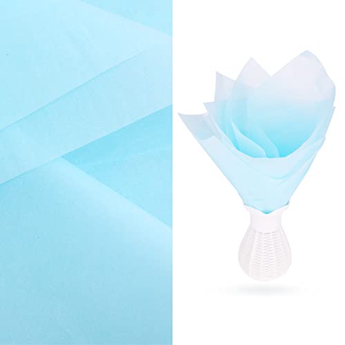 SAVITA 50 x 35cm Tissue Paper Sheets, Solid Color Tissue Wrapping Paper Bulk Packaging Paper Sheets for Easter, Weddings, Birthdays, DIY Crafts (60 Sheets, Light Blue)