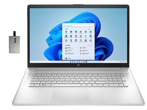 hp 2022 17.3" hd+ brightview laptop, intel core i3-1115g4 processor (beats i5-1035g1), 32gb ram, 1tb pcie ssd, intel uhd graphics, hd webcam, hd audio, windows 11, silver, 32gb snowbell usb card