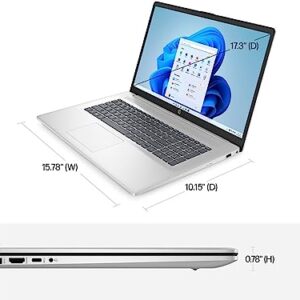 HP 2022 17.3" HD+ BrightView Laptop, Intel Core i3-1115G4 Processor (Beats i5-1035g1), 32GB RAM, 1TB PCIe SSD, Intel UHD Graphics, HD Webcam, HD Audio, Windows 11, Silver, 32GB Snowbell USB Card