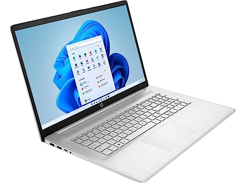 HP 2022 17.3" HD+ BrightView Laptop, Intel Core i3-1115G4 Processor (Beats i5-1035g1), 32GB RAM, 1TB PCIe SSD, Intel UHD Graphics, HD Webcam, HD Audio, Windows 11, Silver, 32GB Snowbell USB Card