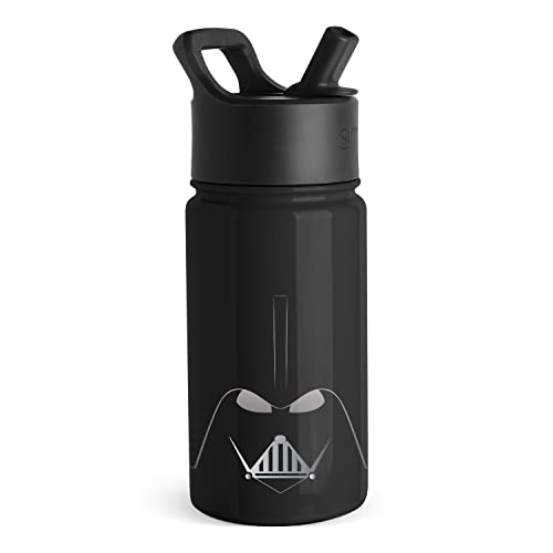 Simple Modern Star Wars Darth Vader Kids Water Bottle with Straw Lid | Insulated Stainless Steel Reusable Tumbler Gifts for School, Toddlers, Boys | Summit Collection | 14oz, Darth Vader