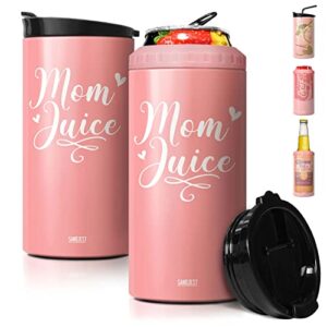 sandjest mom tumbler and can cooler - 4 in 1 design mom juice travel mug fits for most 12oz skinny can beer bottles - gifts for mothers from daughter, son on birthday, mothers day, christmas