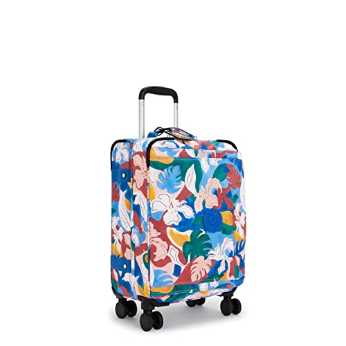 Kipling Spontaneous S Softside Spinner Wheel Luggage, Cabin Sized, Elastic Straps, Botanical PRT, 13''L x 20.75''H x 8.25''D