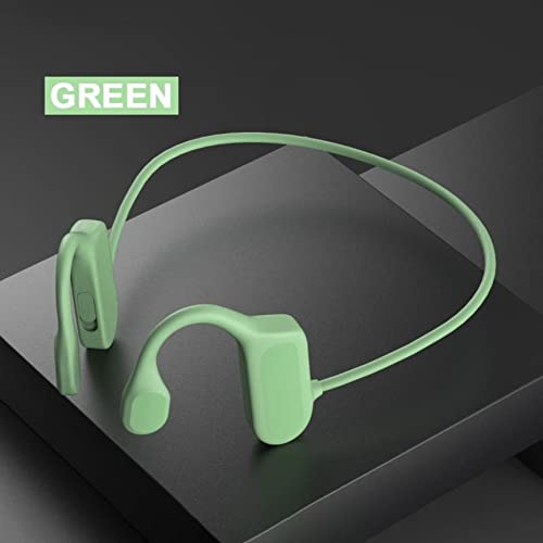 Betreasure Bone Conduction Headphones Wireless Earphone Bluetooth Earbuds Sports Waterproof HiFi Stereo Ear-Hook Headset with Microphone (Green)