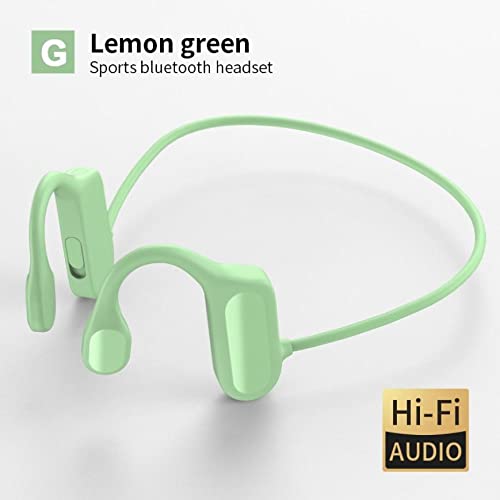 Betreasure Bone Conduction Headphones Wireless Earphone Bluetooth Earbuds Sports Waterproof HiFi Stereo Ear-Hook Headset with Microphone (Green)