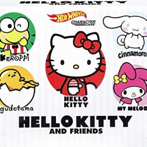 Hot Wheels Sanrio Character Car 5-Pack, Toy Cars in 1:64 Scale: Hello Kitty, Keroppi, Gudetama, Cinnamaroll & My Melody