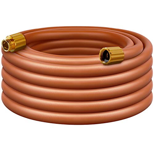 Worth Garden Hybrid 25 Feet Garden Hose, No Leak 5/8-Inch Flexible Lightweight Water Hose - Male to Female Fittings - 8 YEARS WARRANTY