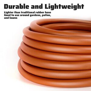 Worth Garden Hybrid 25 Feet Garden Hose, No Leak 5/8-Inch Flexible Lightweight Water Hose - Male to Female Fittings - 8 YEARS WARRANTY