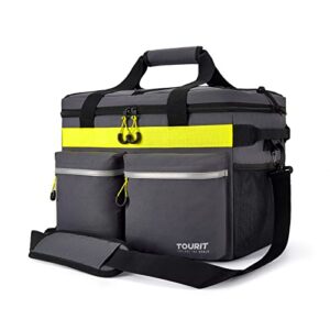 tourit cooler bag 46-can insulated soft cooler large cooler collapsible 32l portable cooler for camping, beach, work, trip