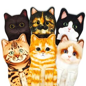 Infaccial Funny Cat Hand Towels for Bathroom Kitchen-Cute Hanging Cat Towel Decorative Animal Washcloths Face Towels Cat Decor-Funny Cat Gifts for Cat Lovers/House Warming Gifts for Women(Orange Cat)