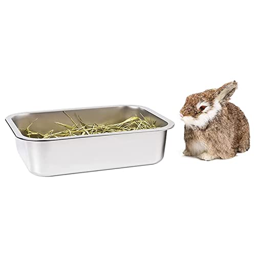 CHIHUOBANG Stainless Steel Cat Litter Pan Never Absorbs Odor No Residue Build Up Rust Resistant Easy Cleaning Litter Box 4" High Rabbit Litter Box Large