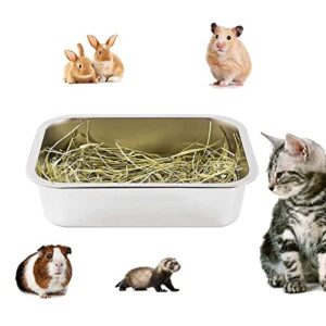 CHIHUOBANG Stainless Steel Cat Litter Pan Never Absorbs Odor No Residue Build Up Rust Resistant Easy Cleaning Litter Box 4" High Rabbit Litter Box Large