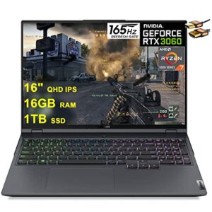 lenovo legion 5 pro 16 gaming laptop 16" qhd ips 165hz (500 nits 100% srgb) amd 8-core ryzen 7 5800h (beats i7-11375h) 16gb ram 1tb ssd geforce rtx 3060 6gb backlit usb-c win11 + hdmi cable