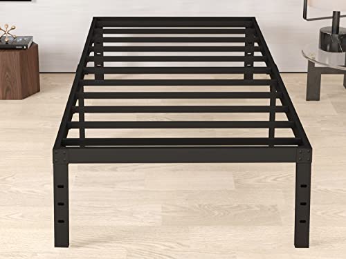 Goltriever Twin XL Bed Frames, 18 Inch High Heavy Duty Metal Frame, 2500Lbs Non-Slip Steel Slats Support Bed Frame with Storage, No Box Spring Needed, Easy Assembly, Black