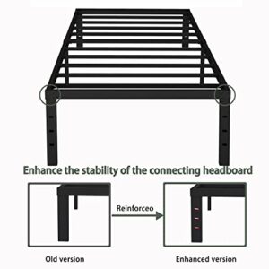 Goltriever Twin XL Bed Frames, 18 Inch High Heavy Duty Metal Frame, 2500Lbs Non-Slip Steel Slats Support Bed Frame with Storage, No Box Spring Needed, Easy Assembly, Black