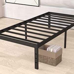 Goltriever Twin XL Bed Frames, 18 Inch High Heavy Duty Metal Frame, 2500Lbs Non-Slip Steel Slats Support Bed Frame with Storage, No Box Spring Needed, Easy Assembly, Black