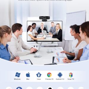 TECURS 1080P 60FPS Web Camera, HD Webcam with Microphone, Streaming Webcam with Tripod and Privacy Cover, Computer Camera for Calls/Conference, Zoom/Skype/YouTube, Laptop