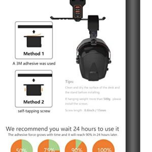 Headphone Stand with USB Charger /1 Type-c/2 2-Prong AC Outlet Power Strips/3 Under Desk Headset Holder Mount Suitable for Gamers Gifts Desk Gaming Accessories