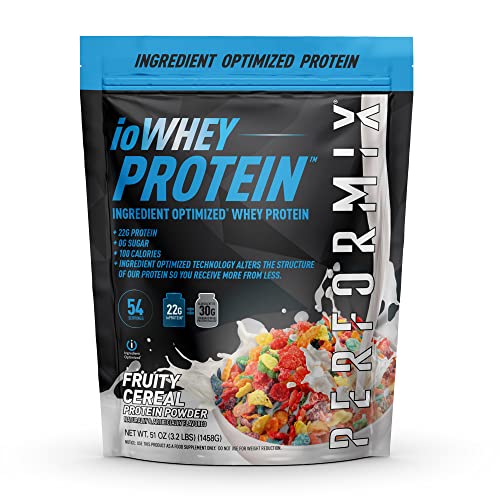 PERFORMIX ioWHEY Protein Powder - 100% Whey Isolate Protein for Quick Absorption and Post Workout - 22g Protein, Low Carb and No Sugar – Fruity Cereal (54 Servings)