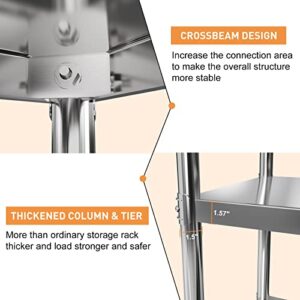 Storage Shelves, 4 Tier Shelf Adjustable Stainless Steel Shelves, Sturdy Metal Shelves Heavy Duty Shelving Units and Storage for Kitchen Commercial Office Garage Storage, 47L X 16W X 47H 880Lbs Total