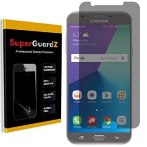 [2-pack] samsung galaxy j7 prime screen protector [privacy anti-spy], superguardz, anti-glare, anti-scratch, anti-bubble [lifetime replacement]