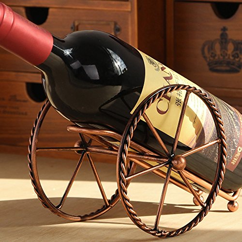 CdyBox Retro Artillery Shape Red Wine Bottle Holder Metal Furnishing Craft