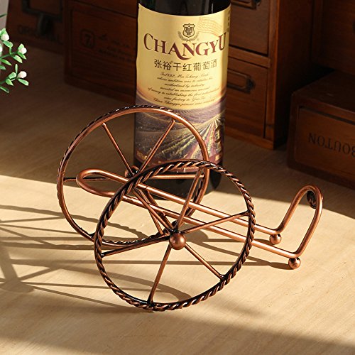 CdyBox Retro Artillery Shape Red Wine Bottle Holder Metal Furnishing Craft