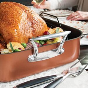 Nordic Ware Turkey Roaster with Rack, Copper