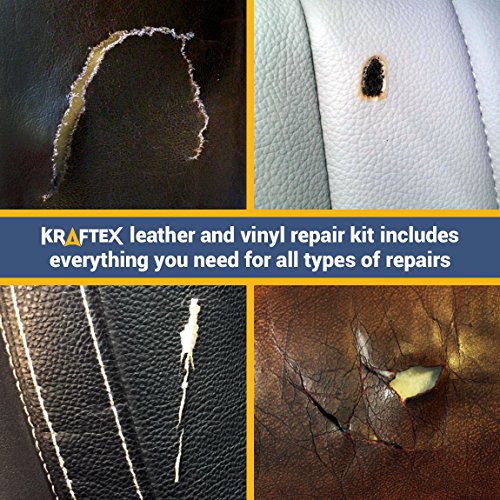 Leather and Vinyl Repair Kit. Repairs and Touch Ups [Restore Scratches, Stains and Cracks] to Any Colored Couches, Car Seats, Shoes, Handbags Or Dashboards. Easily Match Colors with 5 Leather Shades