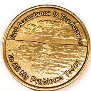 Acceptance is The Answer Beach Sunrise Bronze AA Medallion Chip Page 449 417