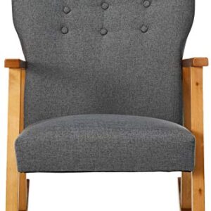 Christopher Knight Home Harvey Mid-Century Modern Fabric Rocking Chair, Grey / Light Walnut