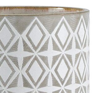 Amazon Brand - Rivet Geometric Ceramic Planter Cylindrical Pot, 8.6"H, Large, Gray