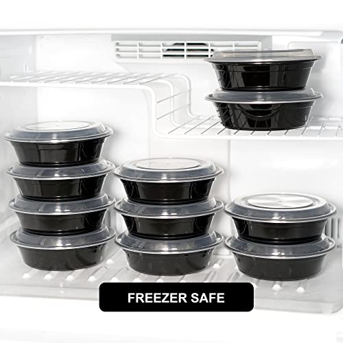 Freshware Meal Prep Bowl Containers [30 Pack] Plastic Bowls with Lids for Soup and Salad, Food Storage Bento Box, BPA Free, Stackable, Lunch Boxes, Microwave/Dishwasher/Freezer Safe (28 oz)