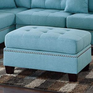 Poundex PDEX- Sofas, Light Blue