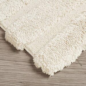 Madison Park Tufted Pearl Channel Absorbant Quick Dry - Washable Bath Mat , Casual Solid Shower Bathroom Rug, 21x34, Wheat