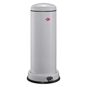 wesco big baseboy - german designed - step trash can, powder coated steel, 7.9 gallon / 30 l, cool grey, 38 x 38 x cm