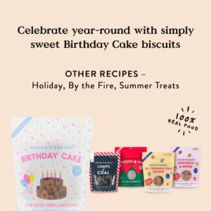 Bocce's Bakery Birthday Cake Treats for Dogs - Special Edition Wheat-Free Dog Treats, Made with Real Ingredients, Baked in The USA, All-Natural Peanut Butter Vanilla Biscuits, 5 oz