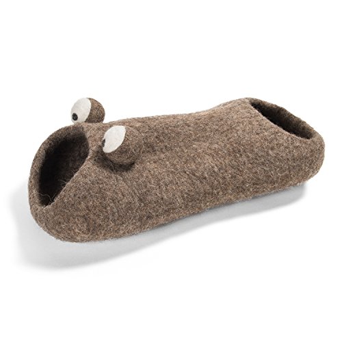 TWINCRITTERS Twin Critters Handcrafted Ferret Cave Bed - Tunnel for Ferrets (Raw Bark)