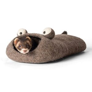 twincritters twin critters handcrafted ferret cave bed - tunnel for ferrets (raw bark)