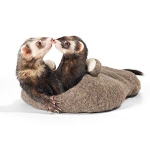 TWINCRITTERS Twin Critters Handcrafted Ferret Cave Bed - Tunnel for Ferrets (Raw Bark)