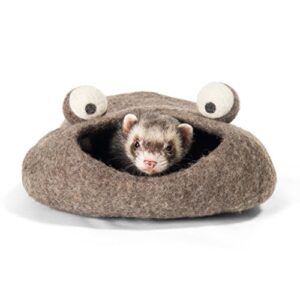 TWINCRITTERS Twin Critters Handcrafted Ferret Cave Bed - Tunnel for Ferrets (Raw Bark)