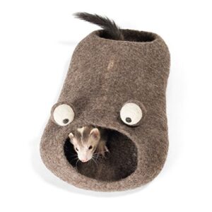 TWINCRITTERS Twin Critters Handcrafted Ferret Cave Bed - Tunnel for Ferrets (Raw Bark)