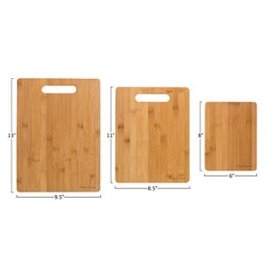 Classic Cuisine 3 Piece Set Bamboo Cutting Board, Natural