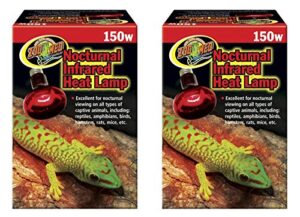 zoo med (2 pack) red infrared heat lamp, 150 watts