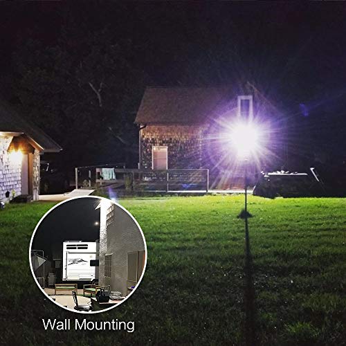 TENKOO Solar Street Lights Outdoor Dusk to Dawn Motion/Light Sensor IP65 Waterproof 6000K Cool White Solar Powered Flood Light for Parking Lot Stadium Garden Pathway