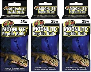 zoo med (3 pack) moonlite reptile bulb - 25 w