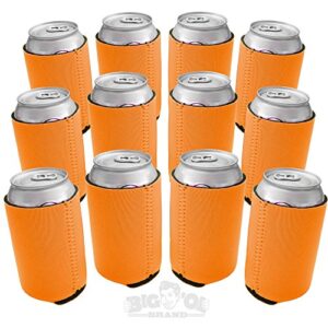 big ol' neoprene reversible can cooler 12 pack orange