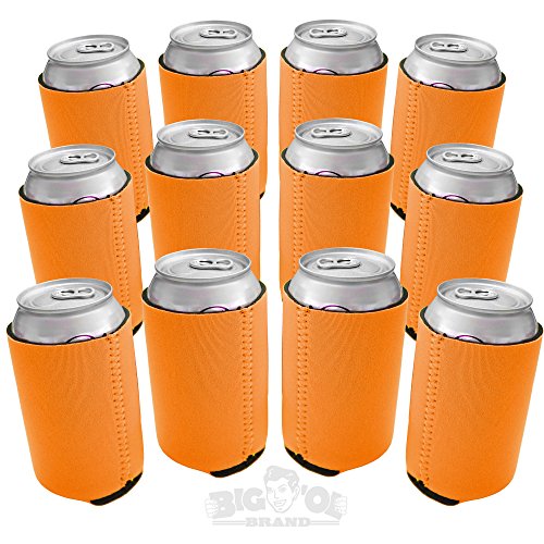 Big Ol' Neoprene Reversible Can Cooler 12 Pack Orange