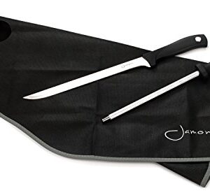 Ham Carving Knife with Honing Steel and Ham Cover - Professional Set for Slicing Serrano, Ibérico Ham & Italian Prosciutto